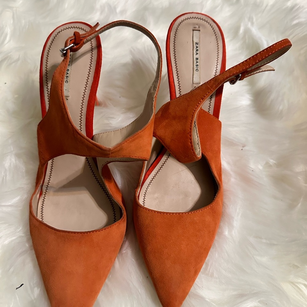 Orange Slingback Heels - Gem